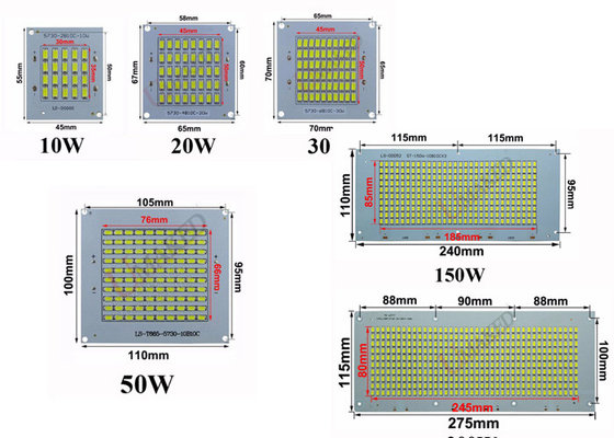 150W 15000LM Prototype Circuit Board Assembly LED Lighting Source For Floodlight PCB Panel