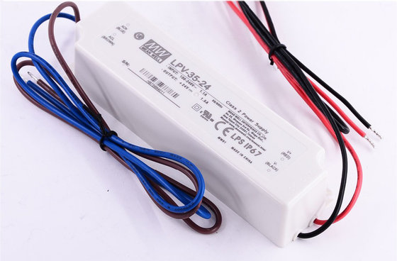 LPV-35-24 36W 1.5A 24V LED Power Supply Waterproof Isolated Plastic IP67 90~264VAC Input