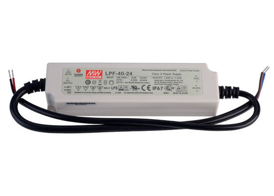 Waterproof 40W LED Driver Power Supply With 24VDC Single Output LPF-40-24 CC+CV