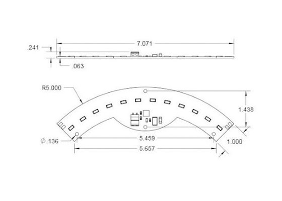 120V AC Custom LED PCB Board Layout , 4 Watt 10 Inch LED PCB Design Arch Module