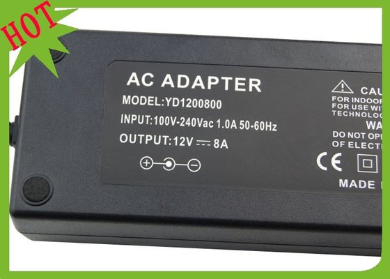 Black Portable 12V AC/DC Power Supply 96W 8000MA Desktop