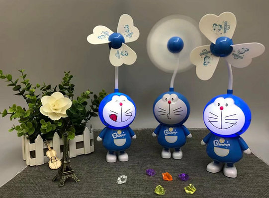 Cartoon cat rechargeable fan, usb fan, desktop small night lights