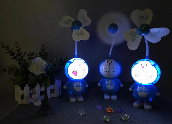 Cartoon cat rechargeable fan, usb fan, desktop small night lights