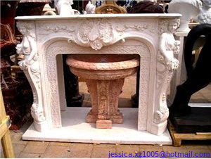 High Quality Carved Indoor Decorative White Marble Fireplace Beautiful cheap elegant natural indoor marble fireplace