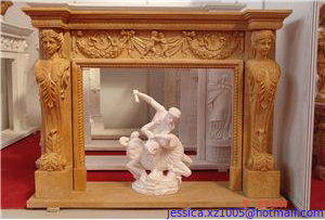 High Quality Carved Indoor Decorative White Marble Fireplace Beautiful cheap elegant natural indoor marble fireplace