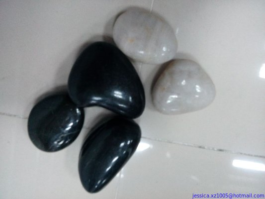 Decorative Black River Stones or Pebbles, White River stones,White&Black Cobble Stone,Pebble,Polished Pebble