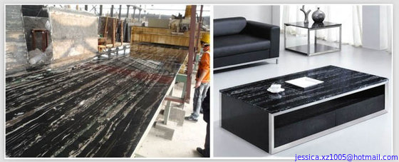 Popular Polished Black Marble,Silver Dragon marble Tile & table,counter tops & vanity tops