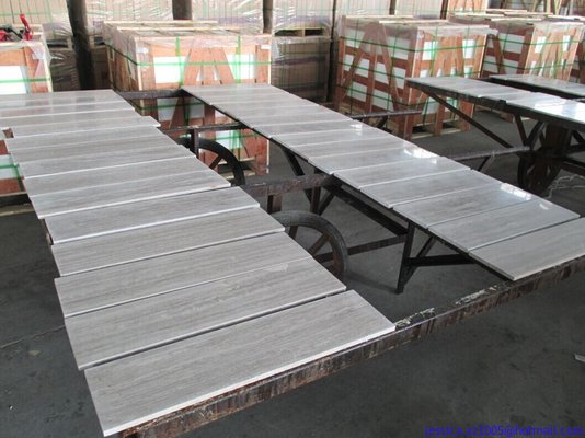 Natural white wooden marble cut to size Chinese white serpeggiante veins tiles slabs white wooden marble