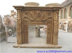 High Quality Carved Indoor Decorative White Marble Fireplace Beautiful cheap elegant natural indoor marble fireplace