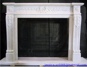 High Quality Carved Indoor Decorative White Marble Fireplace Beautiful cheap elegant natural indoor marble fireplace