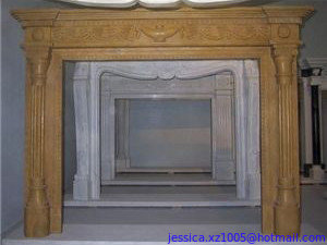 High Quality Carved Indoor Decorative White Marble Fireplace Beautiful cheap elegant natural indoor marble fireplace