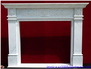 High Quality Carved Indoor Decorative White Marble Fireplace Beautiful cheap elegant natural indoor marble fireplace