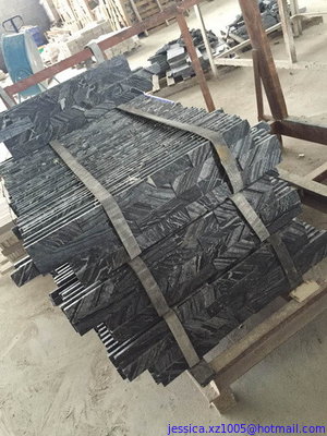 Hottest Natural Black Wood Wall cladding stone,Ledgstone Tiles On Ptomotion