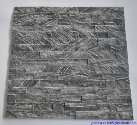 Hottest Natural Black Wood Wall cladding stone,Ledgstone Tiles On Ptomotion