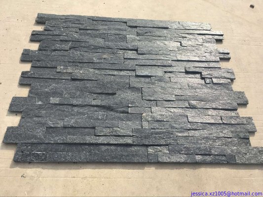 Hottest Natural Stacked Stone, Wall cladding stone, Black Quartzite Ledgstone Tiles