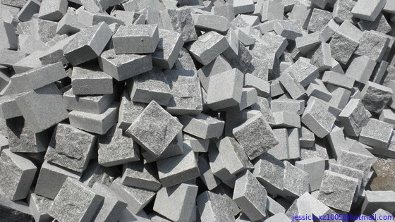 Natural Dark Grey Granite cubes Floor paver Grey Granite Paver For DriveWay