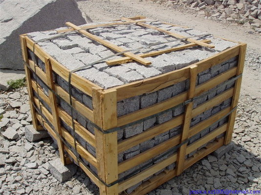 Natural Dark Grey Granite cubes Floor paver Grey Granite Paver For DriveWay