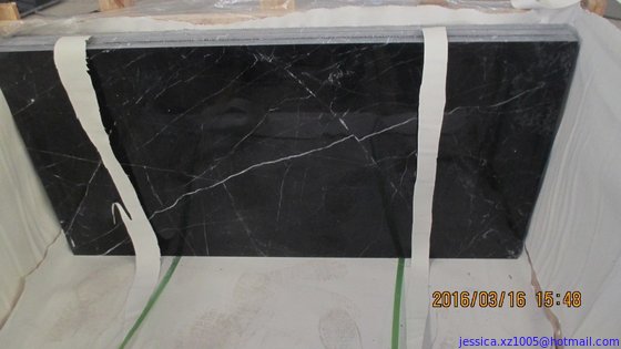 China Nero Marquina Marble stair step stone stair Nero Marquina marble stairs black marble risers