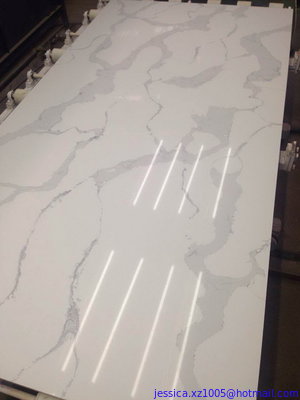 Wholesale Grey Veins White Calacata Quartz Stone for Kitchen Countertop