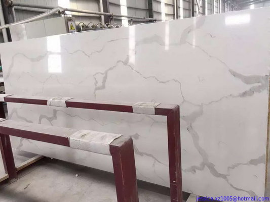 Wholesale Grey Veins White Calacata Quartz Stone for Kitchen Countertop
