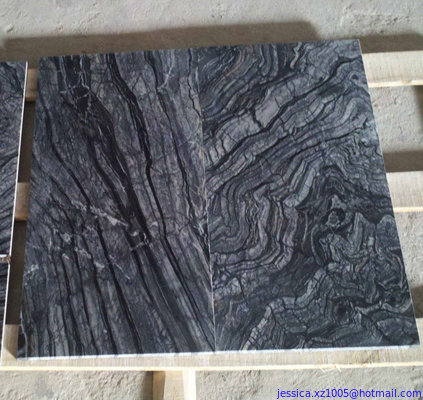 China Quarry Direct Wholesale Best Price High Quality Polished Black Wood marble Slab Tiles