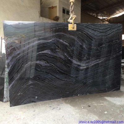 China Quarry Direct Wholesale Best Price High Quality Polished Black Wood marble Slab Tiles