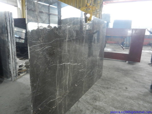Natural Stone Chinese Saint Laurent Brown Marble, Gold Inlaid With Jade Portor Gold Marble Slab