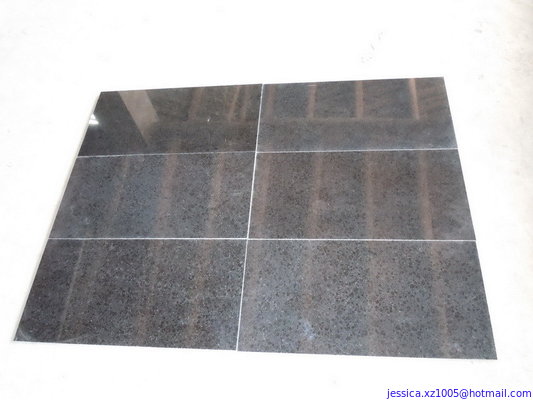 G684 Fuding Black Granite Basalt  Small Slab Tile Polished Flamed Leather Finished