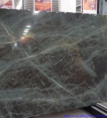 Wholesale Polished Forest Snow Granite Slabs Luxury Stone Snowing Forest Green Granite