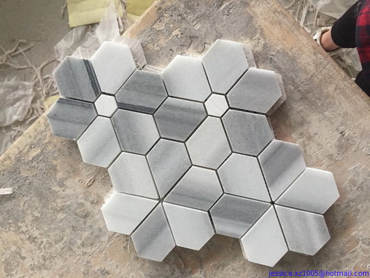 High Quality Marmara Equator White Marble Hexagon Stone Mosaic Tile/stone mosaic
