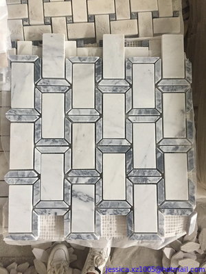 Hot sale White&Grey marble Mosaic wall tile for Backsplash,Kitchen,bathroom,shower