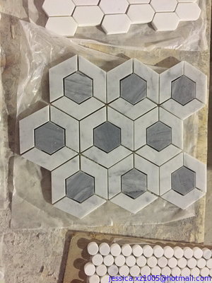 Hot sale White&Grey marble Mosaic wall tile for Backsplash,Kitchen,bathroom,shower
