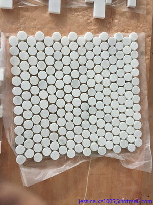 Decorative White  Marble Mosaic Tile, Oriental White Marble Mosaic, Interlocking Mosaic Marble Stone Mosaic Tile
