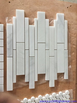 Decorative White  Marble Mosaic Tile, Oriental White Marble Mosaic, Interlocking Mosaic Marble Stone Mosaic Tile