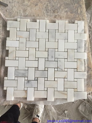 CALACATTA GOLD MARBLE POLISHED & BEVELED BRICK MOSAIC TILE CALACATTA GOLD MARBLE MOSAIC  WALL & FLOOR TILE