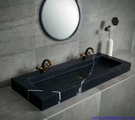 Good Quality Low price Nero Marquina marble bathroom vanity wash basins on sale