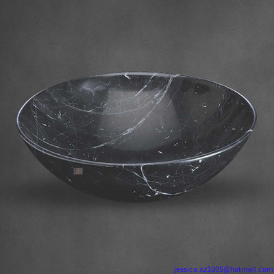 Good Quality Low price Nero Marquina marble bathroom vanity wash basins on sale