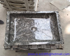 Grey Marble Sink King Flower marble Basin Wash Basin for kitchen/bathroom