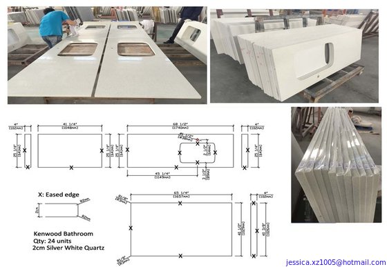 Quartz in carrara white color bathroom vanity counter top white quartz kitchen top quartz with cheap price