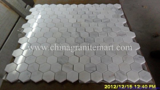 China Oriental White Marble Mosaic,Natural Marble mosaic tiles,2" Hexagon marble mosaic desgin for wall