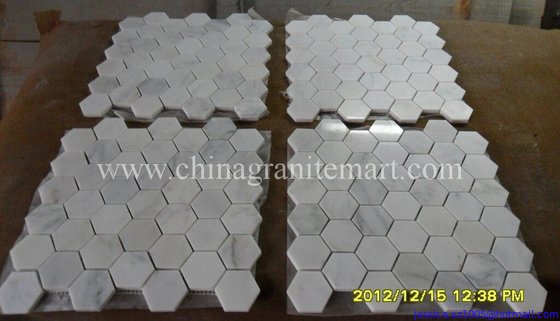 China Oriental White Marble Mosaic,Natural Marble mosaic tiles,2" Hexagon marble mosaic desgin for wall