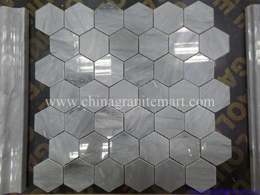 Grey Marble Mosaic,Herribone Mosaice,Hexagon Mosaic,Basket Wave Design Mosaic