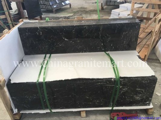 China Dark Emperador  Marble stair step stone stair Dark Brown marble stairs Brown marble risers