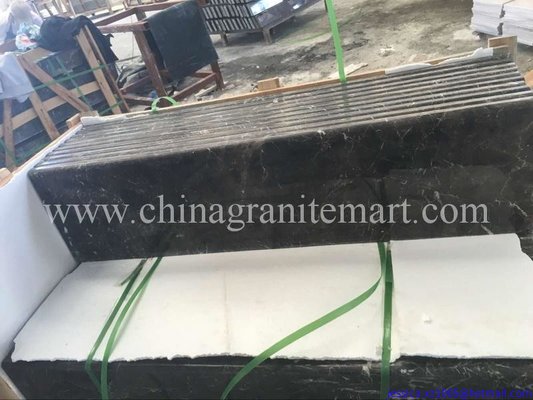 China Dark Emperador  Marble stair step stone stair Dark Brown marble stairs Brown marble risers