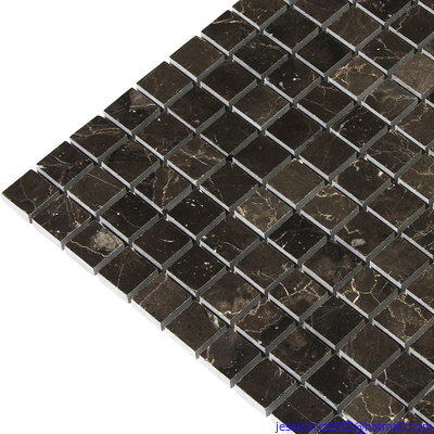 1X1 inches Squre Design Chinese Dark Emperador marble stone mosaic for wall tile and flooring tile