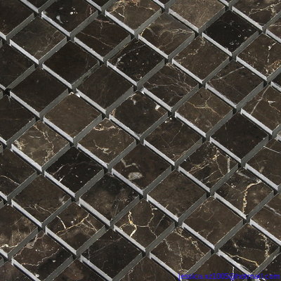 1X1 inches Squre Design Chinese Dark Emperador marble stone mosaic for wall tile and flooring tile