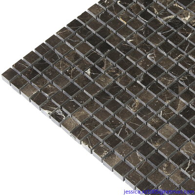 1.5X1.5 inches Squre Design Chinese Dark Emperador marble stone mosaic for wall tile and flooring tile