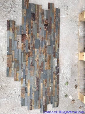 Rusty Slate Stacked Stone Wall Tiles,Natural Slate Wall Slab cladding stone/culture stone tiles On Promotion