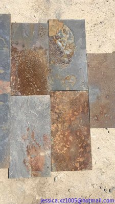China Cheapest Natural Rusty Rust Yellow Slate Tile Floor roof tile