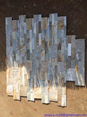 Natural Slate Wall Slab cladding stone/culture stone tiles Yellow Wood Slate Culture Stone
